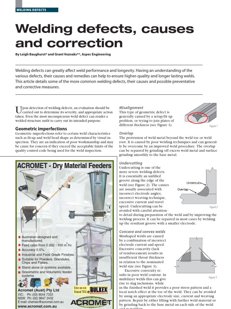 Welding Defects, Causes and Corrections | PDF | Metalworking | Welding