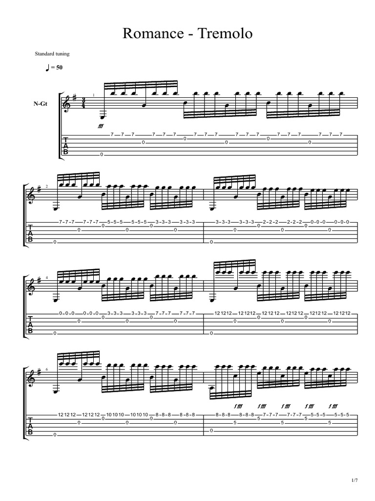 Romance - Tremolo: Standard Tuning | PDF