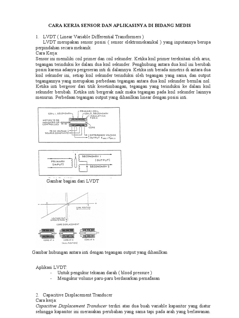 Cara Kerja Sensor Dan Aplikasinya Di Bidang Medis | PDF