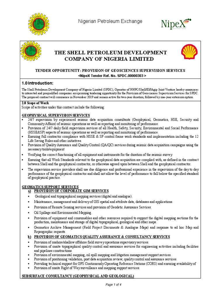 The Shell Petroleum Development Company of Nigeria Limited: Pre-For Pre ...