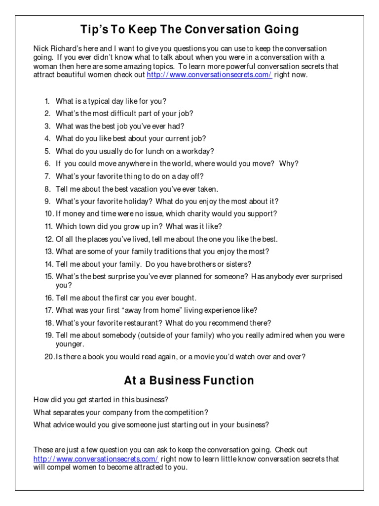 How To Keep Conversation Going | PDF