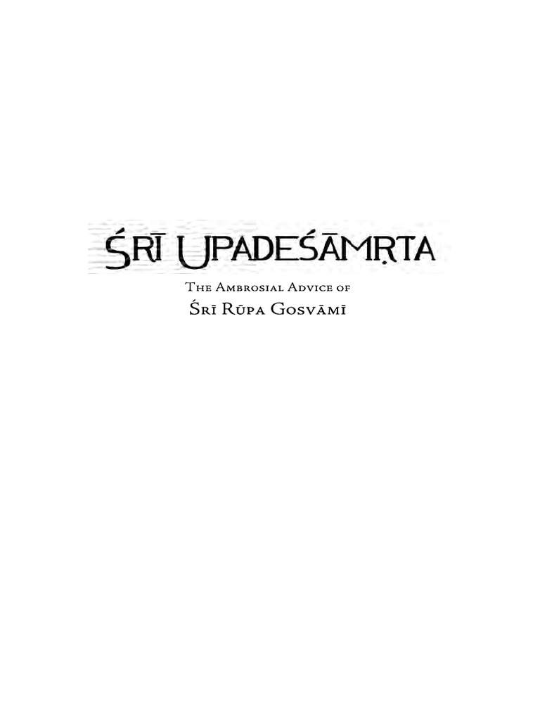 Upadesamrta Eng 3 - 1 Edns | PDF | Bhakti | Bhagavata Purana