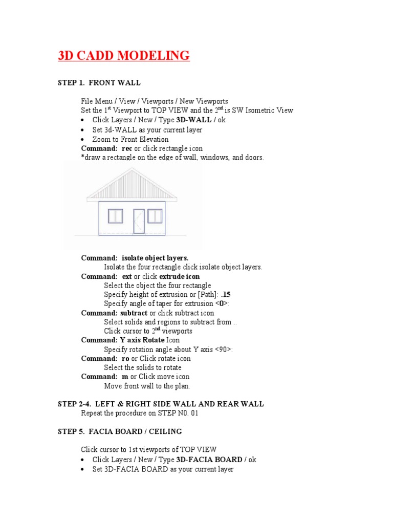 3D Cadd Modeling: ST ND | PDF | Extrusion | Door