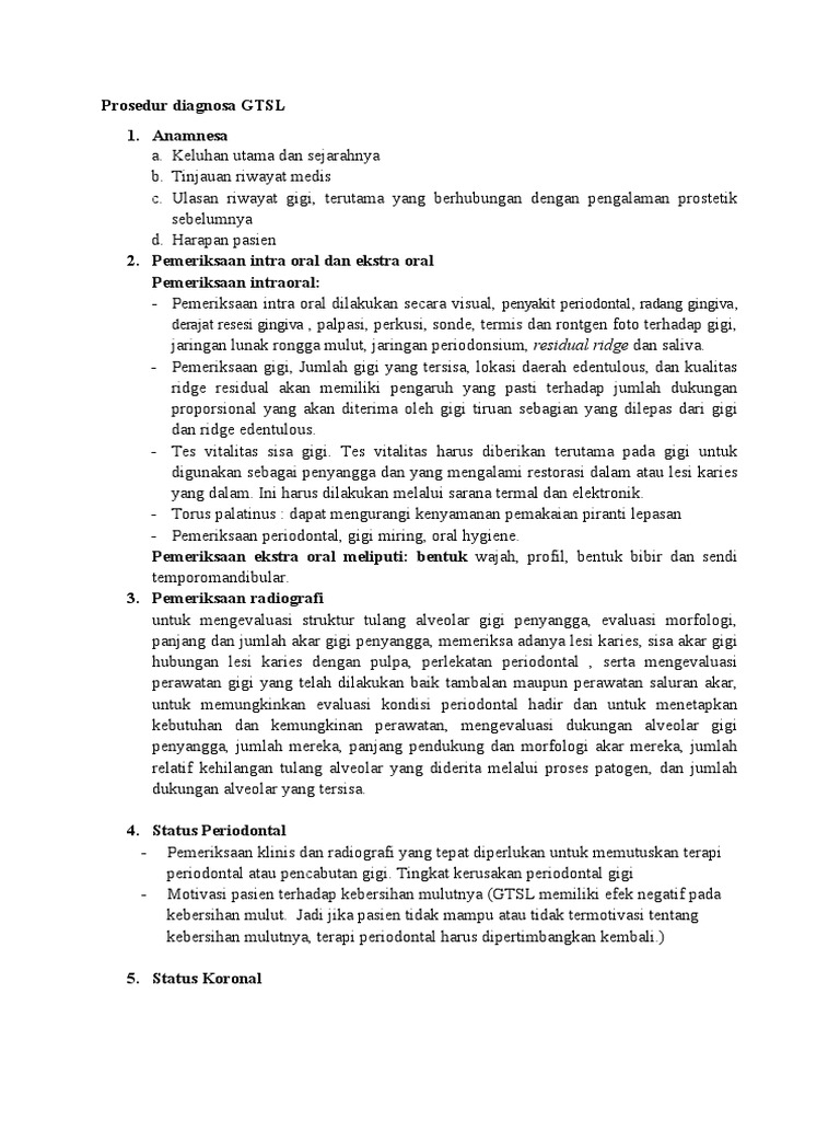 Prosedur Diagnosa GTSL | PDF