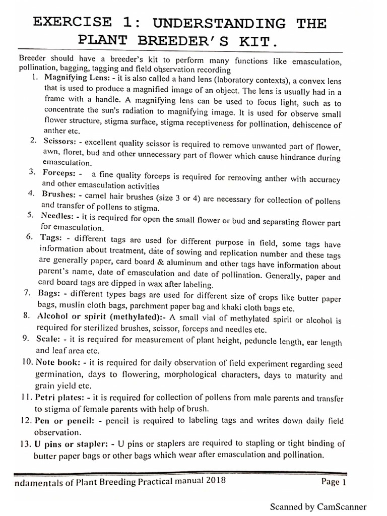 Practical Manual Plant Breeding PDF | PDF Practical Manual Plant Breeding PDF | PDF