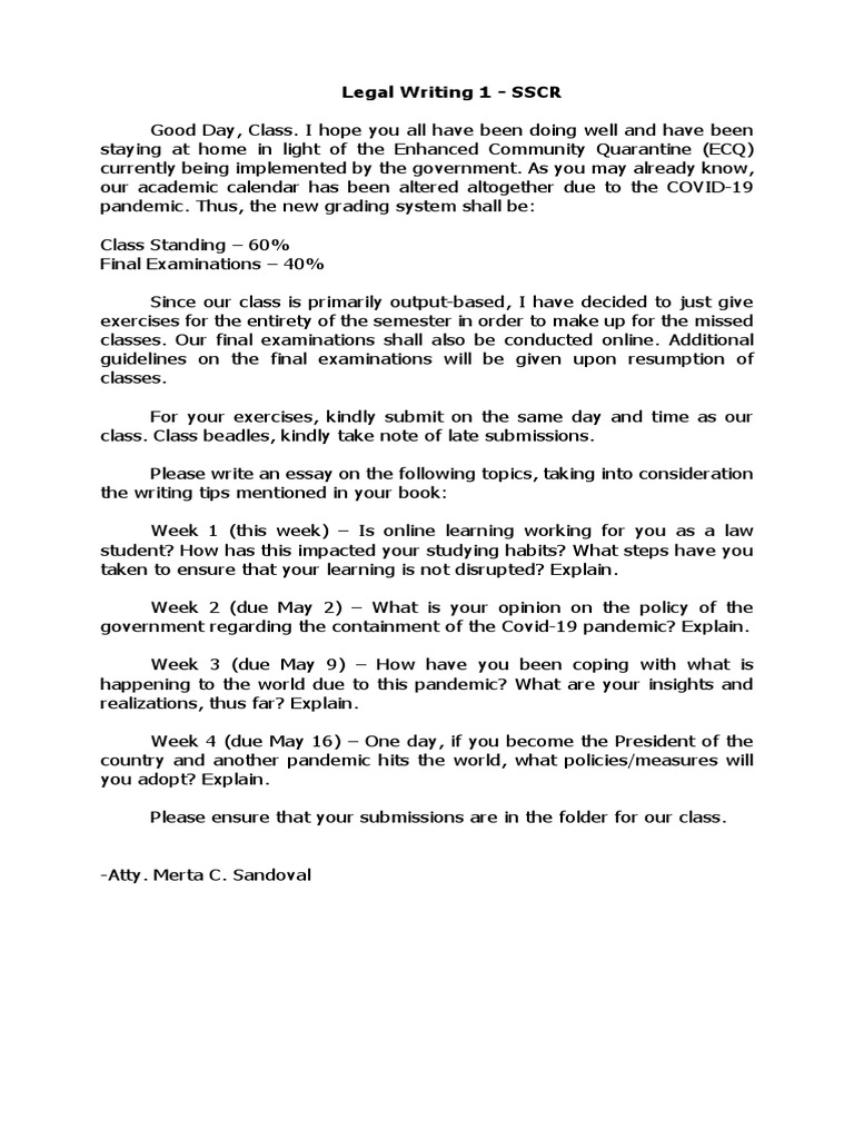 Legal Writing 1 Exercises | PDF