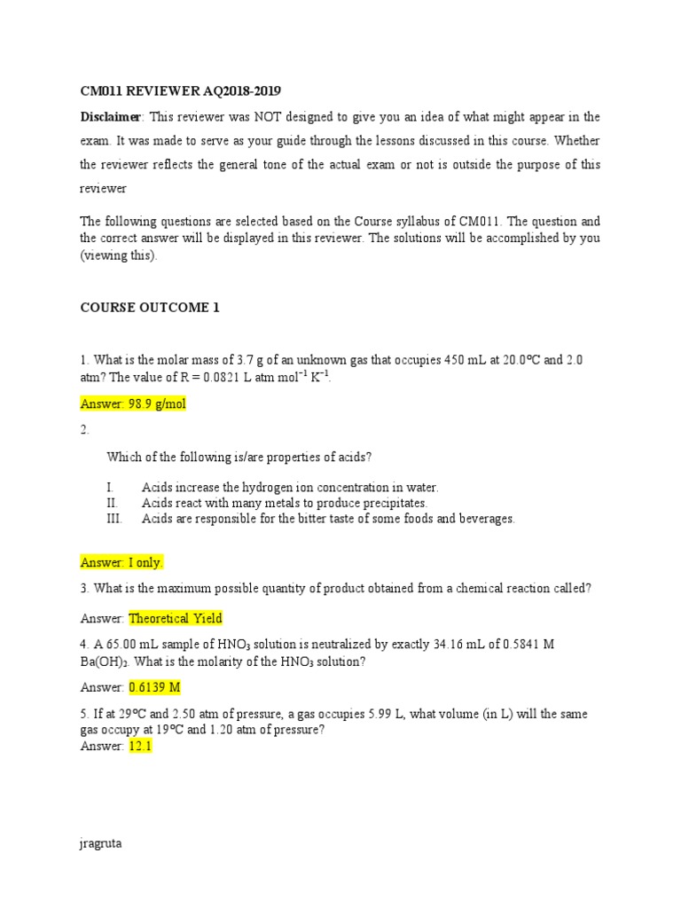 CM011 - Reviewer Ay20182019 | PDF | Radioactive Decay | Isotope