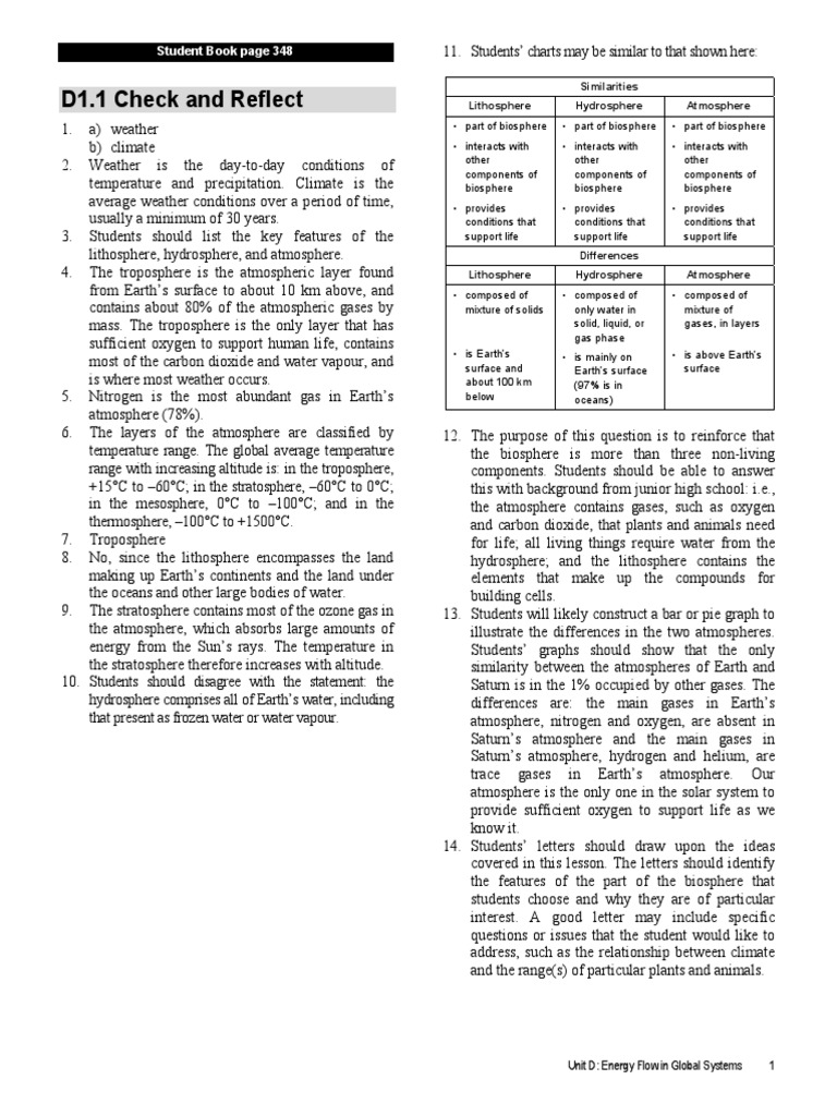 Addison Wesley Science 10 Unit D Solutions | PDF | Atmosphere Of Earth ...