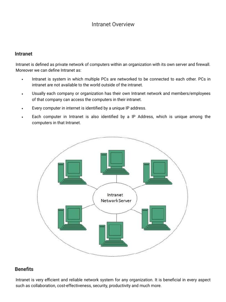 Intranet Overview - Tutorialspoint | PDF | Internet | Application Software