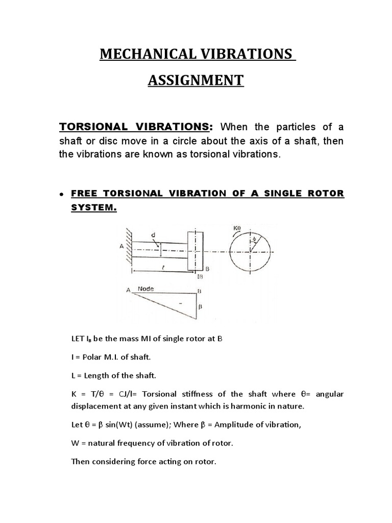 Vibrations Assignment | PDF | Applied And Interdisciplinary Physics ...