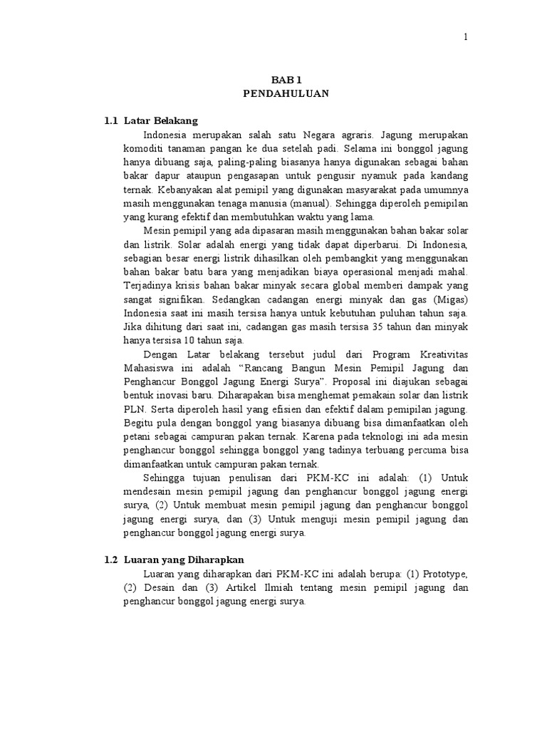 3 PKM-KC Muhammad Ridwan (Rancang Bangun Mesin Pemipil Jagung Dan Penghancur Bonggol Jagung ...