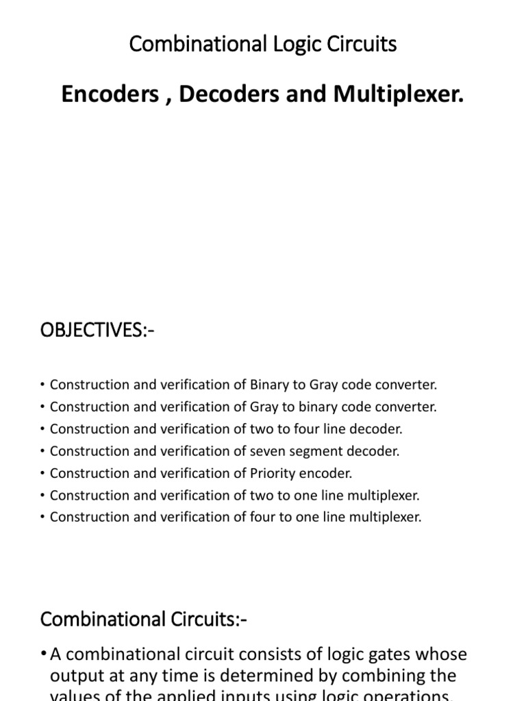 Combinational Logic Circuit Decoder and Multiplex | PDF | Digital ...