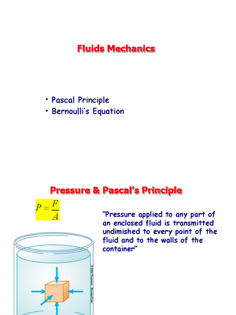 3 +Pascal+Principle | PDF | Pressure | Laminar Flow
