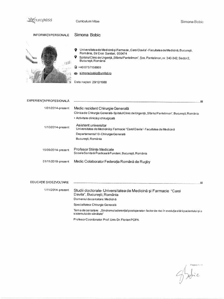 CV Bobic Simona | PDF