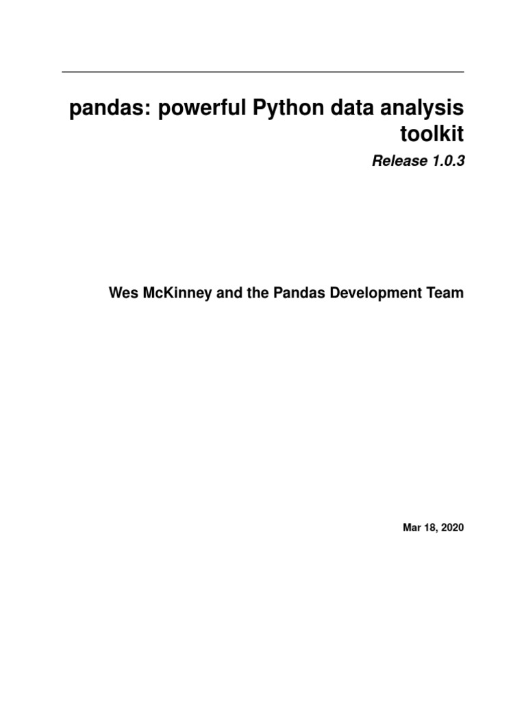 Pandas PDF | PDF | Data Management | Computer Programming