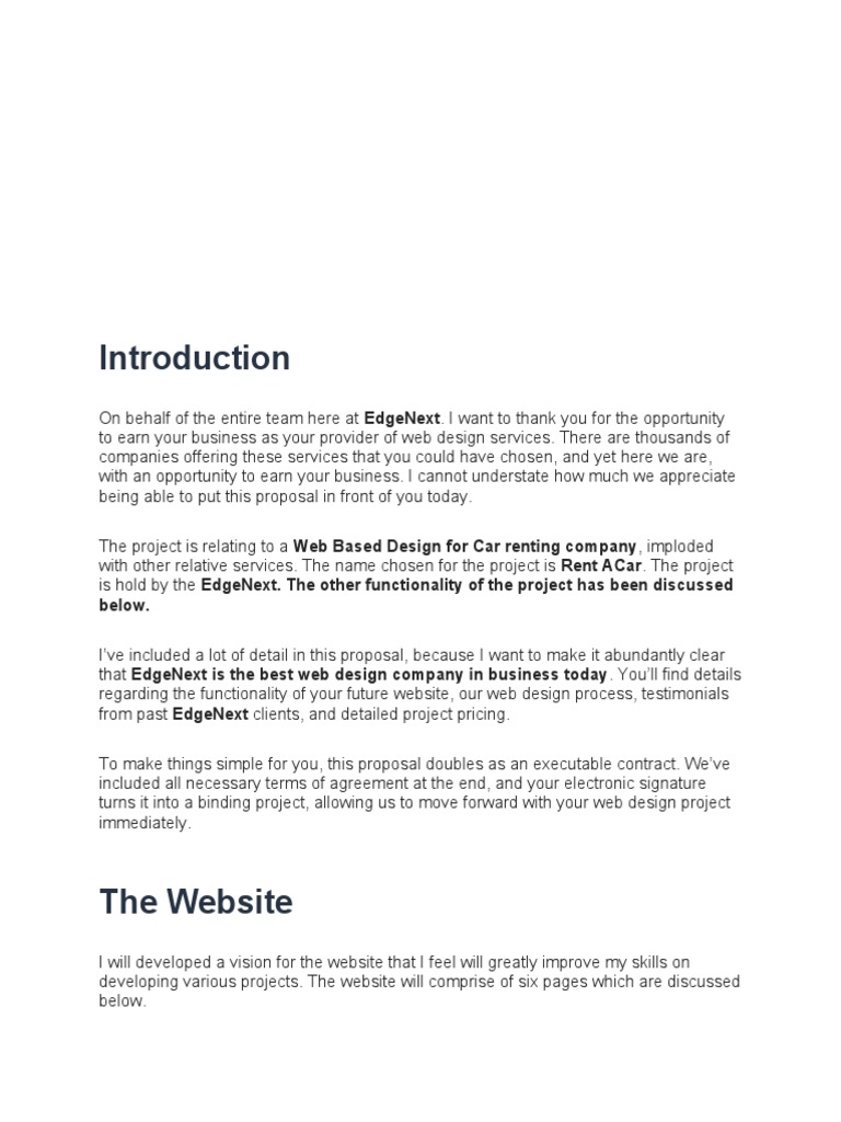 Web Design Proposal (HTML Css JS) | PDF | Web Design | World Wide Web