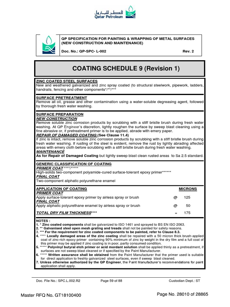 Zinc Coating Specification for Metal Surfaces | PDF | Galvanization | Paint