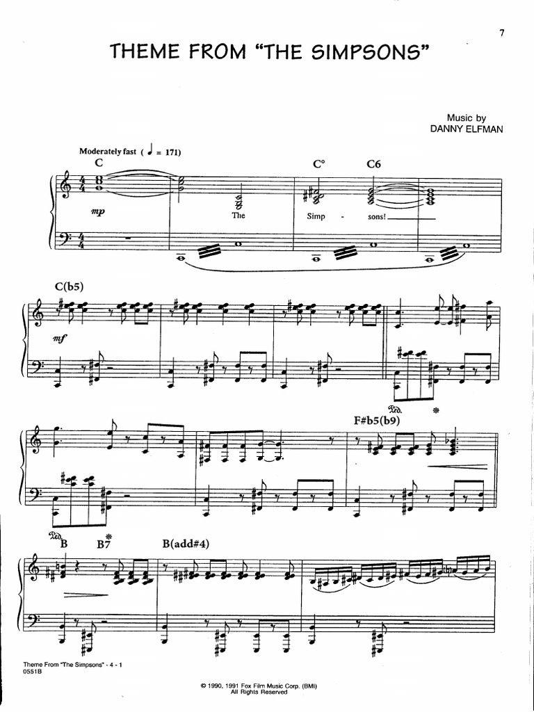 The Simpsons Theme Piano PDF | PDF