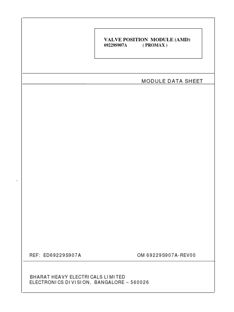 Module Data Sheet: Valve Position Module (Amd) | PDF | Power Supply ...