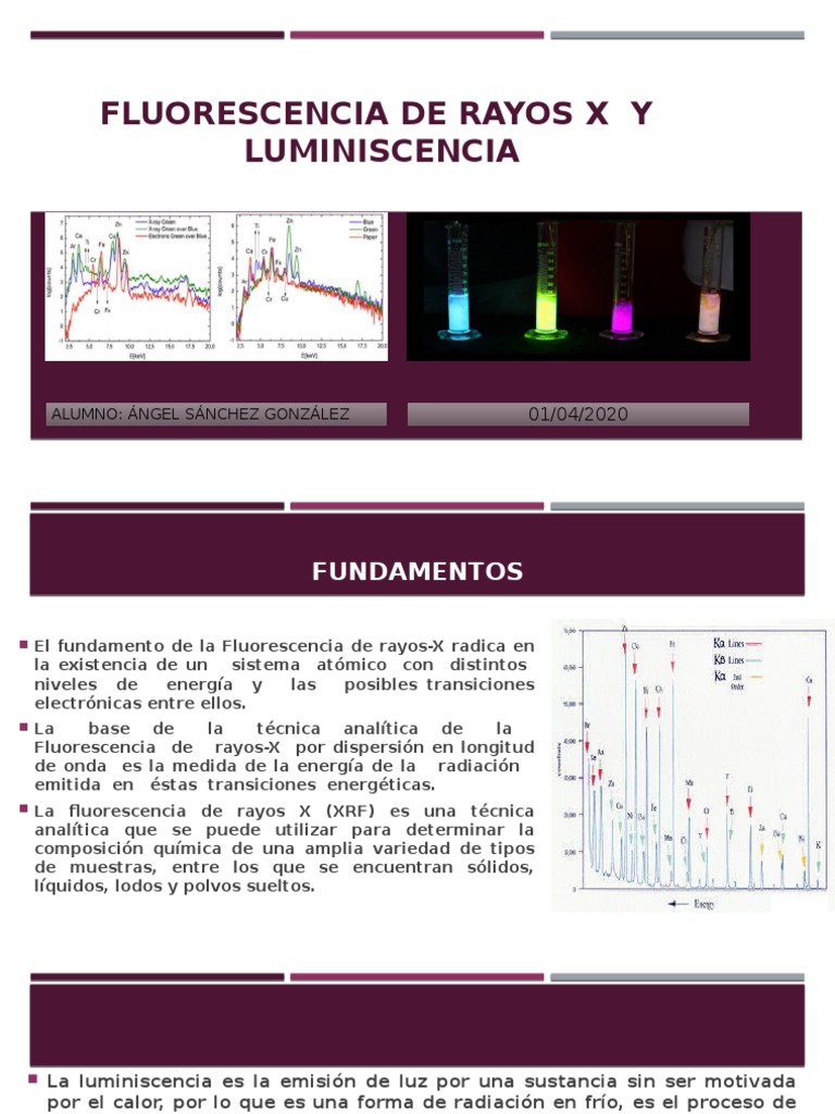 Fluorescencia de Rayos X y Luminiscencia | PDF | Fluorescencia ...