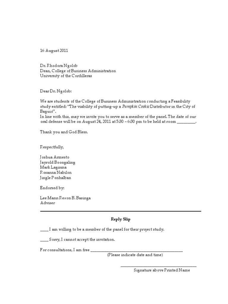 Letter For Panelists | PDF