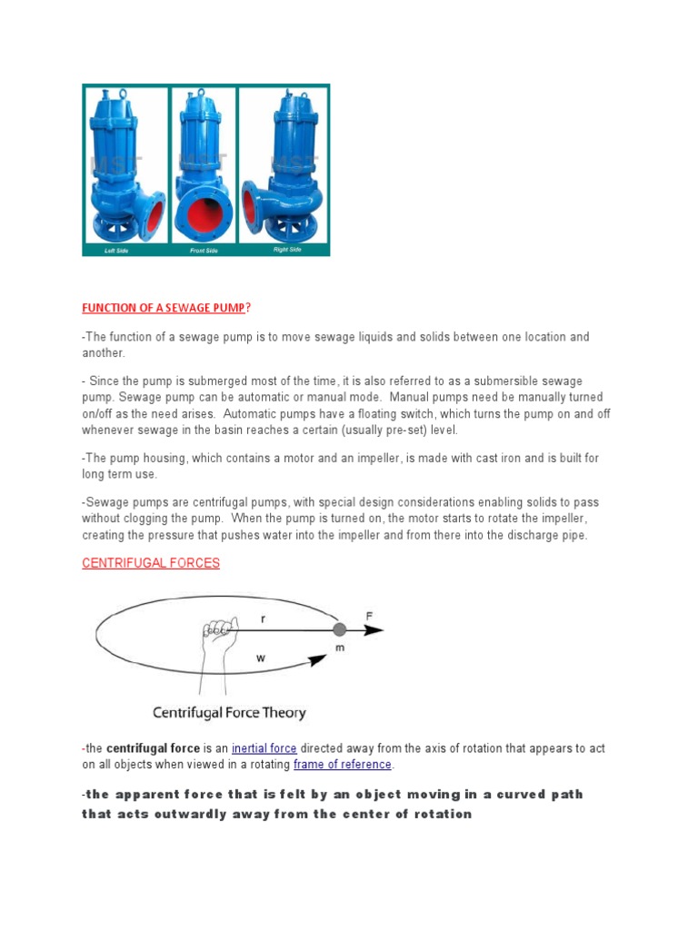 Sewage Pump Working Principles Explained | PDF | Electromagnetic ...