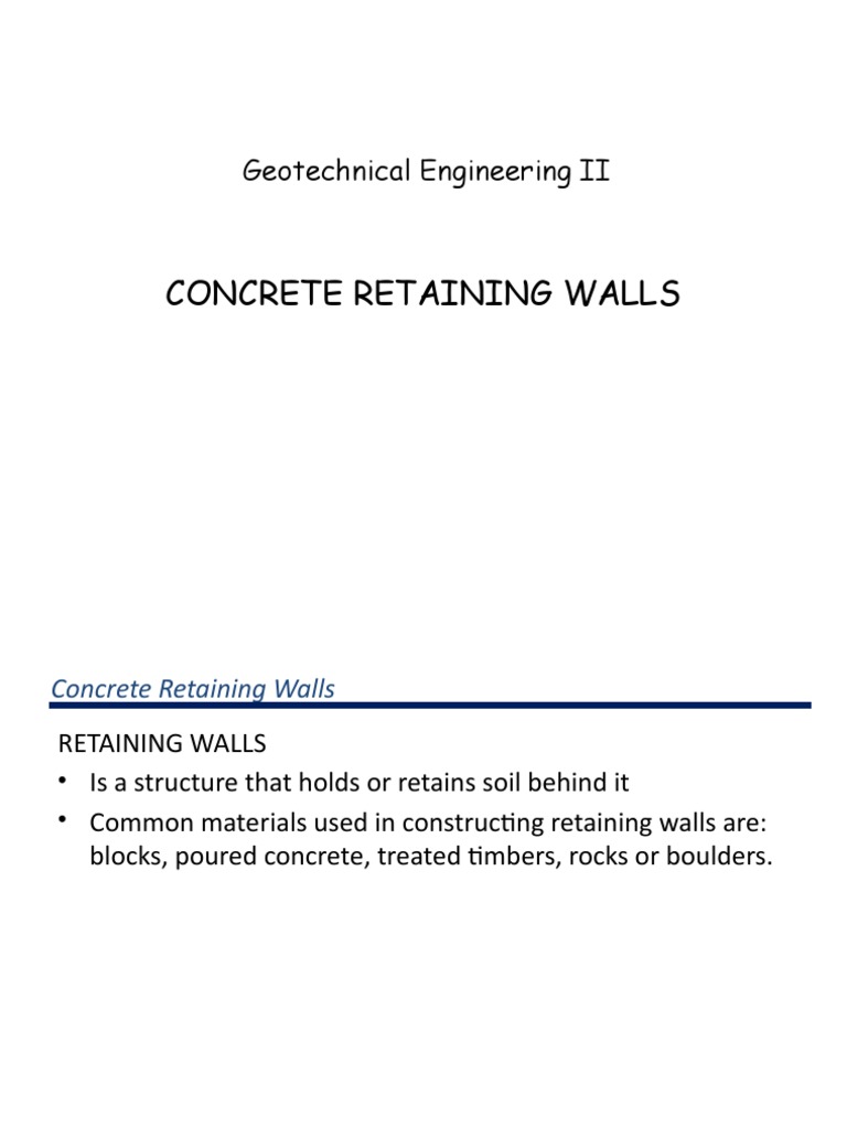 Concrete Retaining Walls Design Guide | PDF | Geotechnical Engineering ...