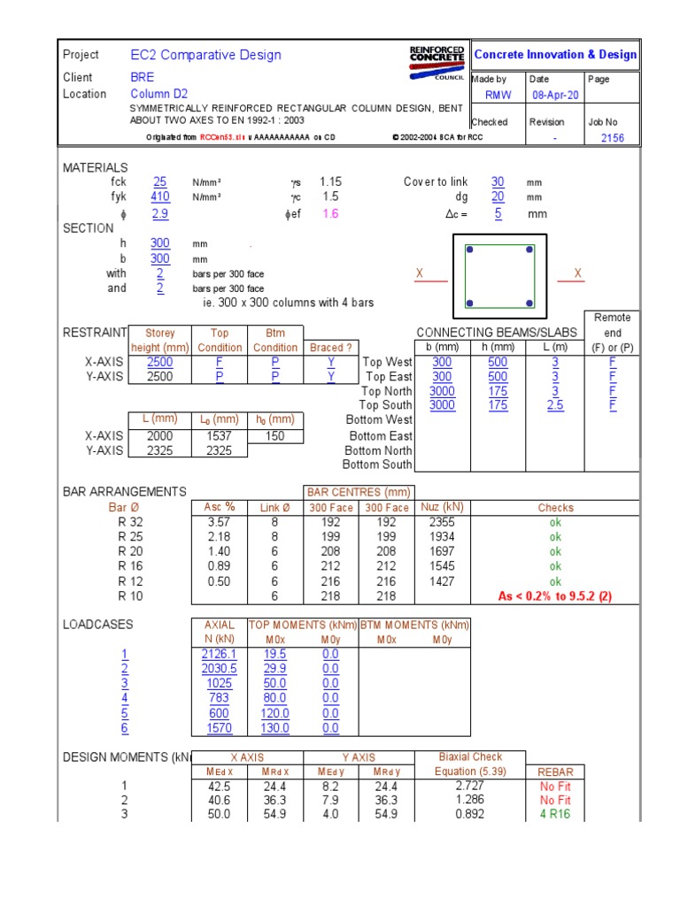 RCCen53 Column Design - Password Remove | PDF | Building Materials ...