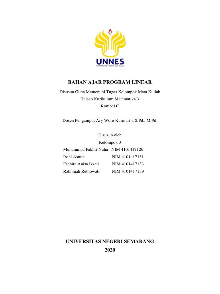 Bahan Ajar Program Linear | PDF