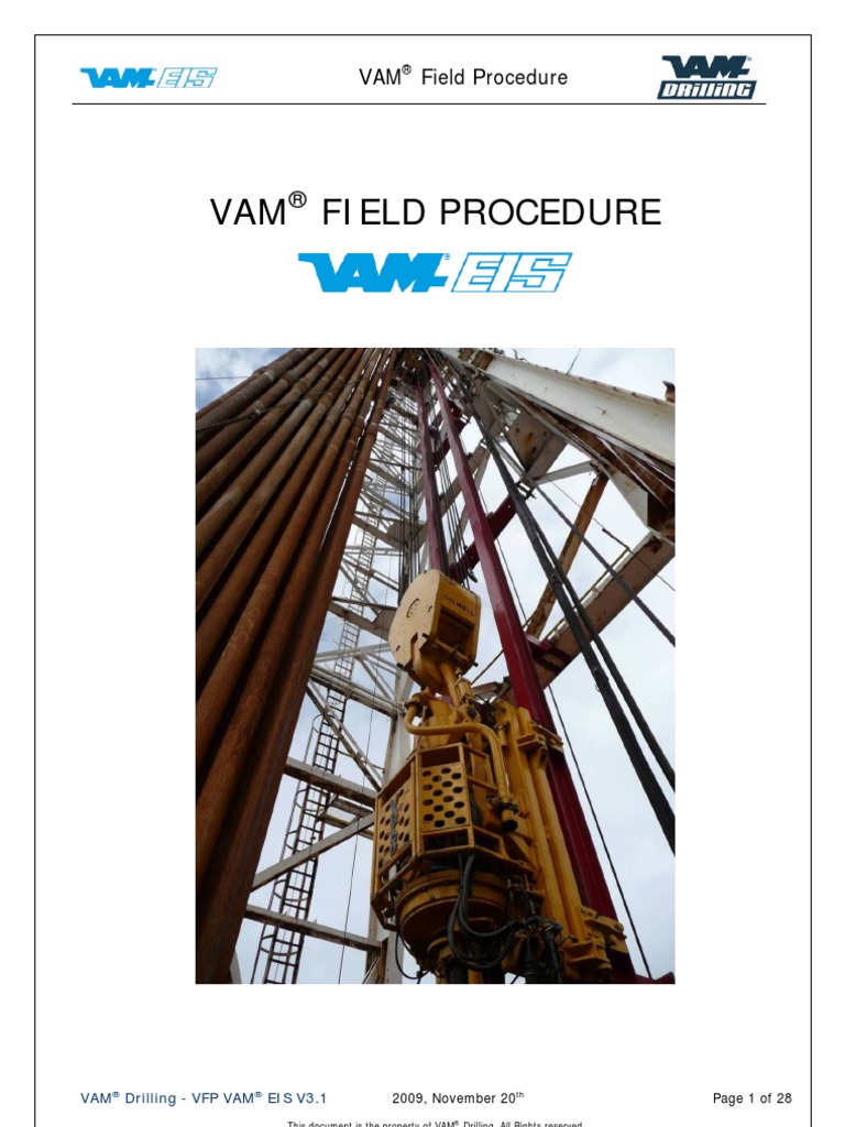 Vam Field Procedure - VFP Vam Eis v3.1 | PDF | Pipe (Fluid Conveyance ...