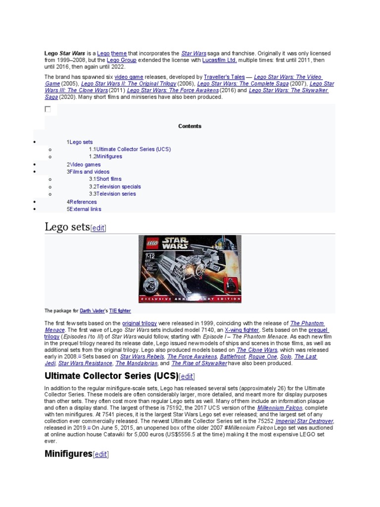 Lego Star Wars: Sets, Games, and Films | PDF | Jedi | Star Wars