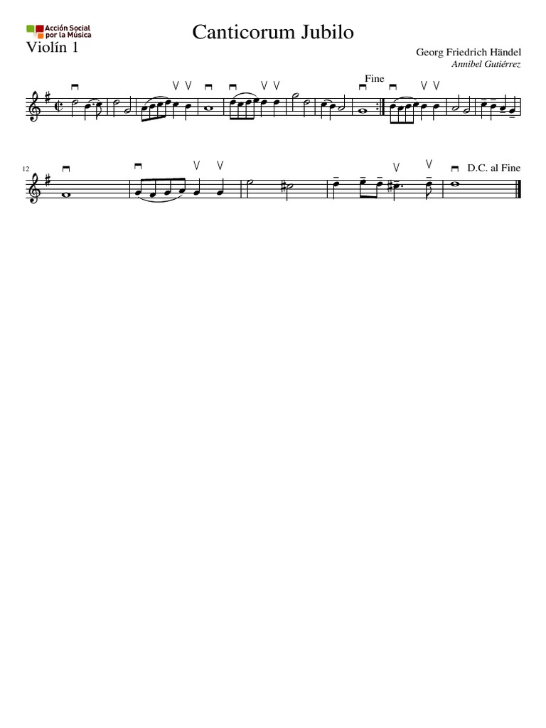 Canticorum Jubilo SATB.-Violín 1 | PDF