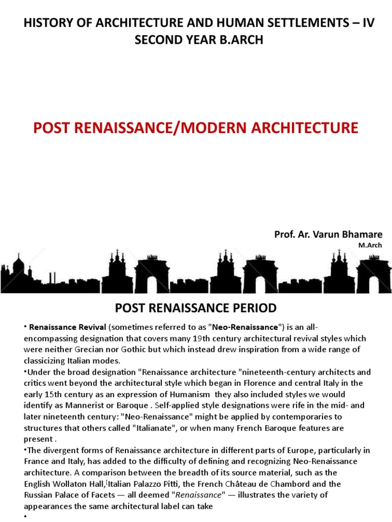 Post Renaissance Architecture Overview | PDF | Art Nouveau | Art Media