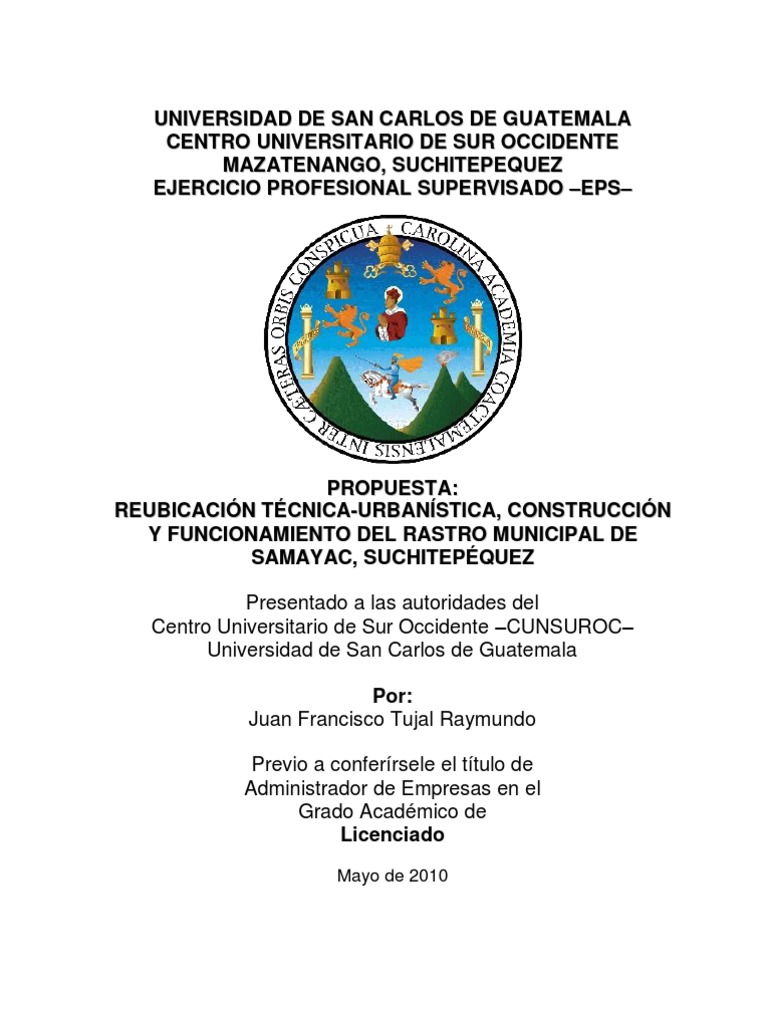 Propuesta de Rastro Municipal en Samayac | PDF | Alcalde