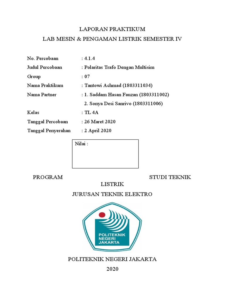 Uji Polaritas Trafo dengan Multisim | PDF | Sains & Matematika