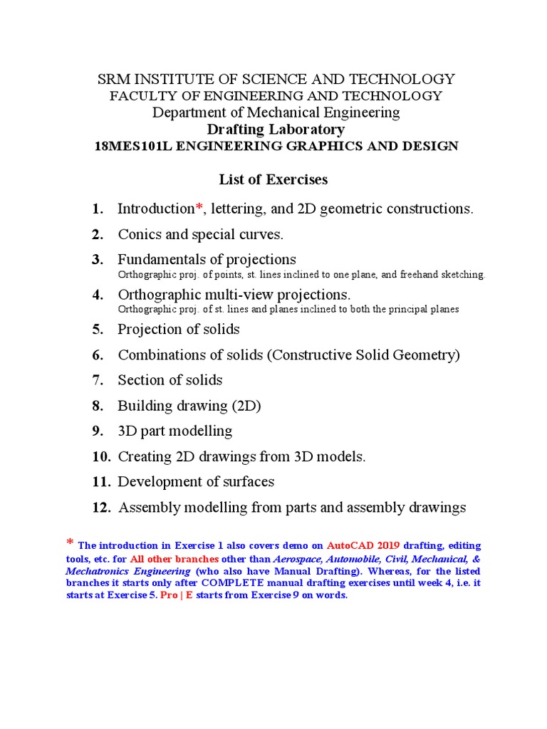 2 EGD Exercises Revised 1 - 12 v2 Dec 2019 | PDF | Technical Drawing ...