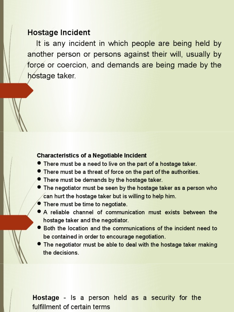 Hostage Negotiation Tactics for Crisis Situations | PDF | Hostage ...