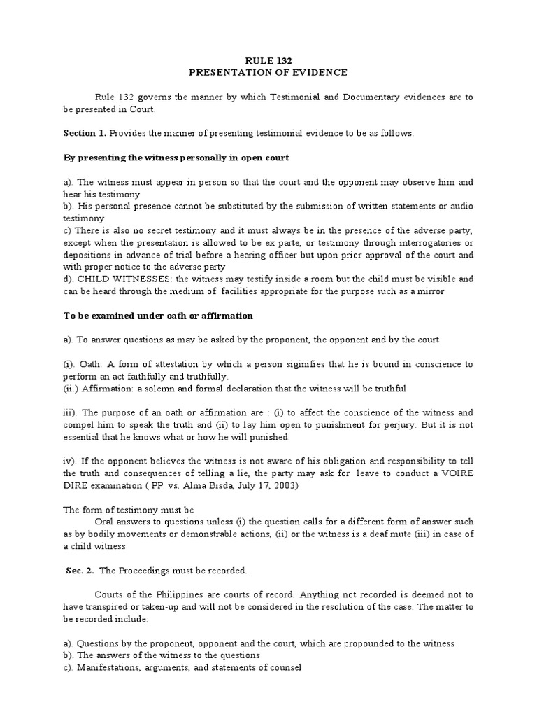 Presentation of Evidence Report | PDF | Witness Impeachment | Witness