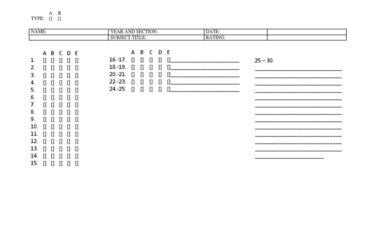 Subject Rating and Assessment Form | PDF | Business | Finance & Money ...