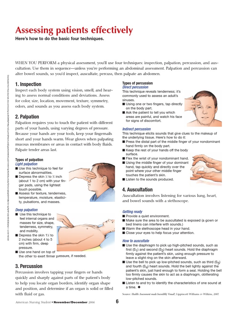 Assessing Patients Effectively: 1. Inspection | PDF | Hand | Clinical ...