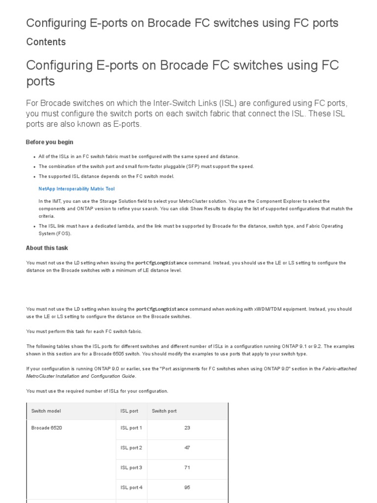 Configuring E-Ports On Brocade FC Switches Using FC Ports | PDF | Areas ...