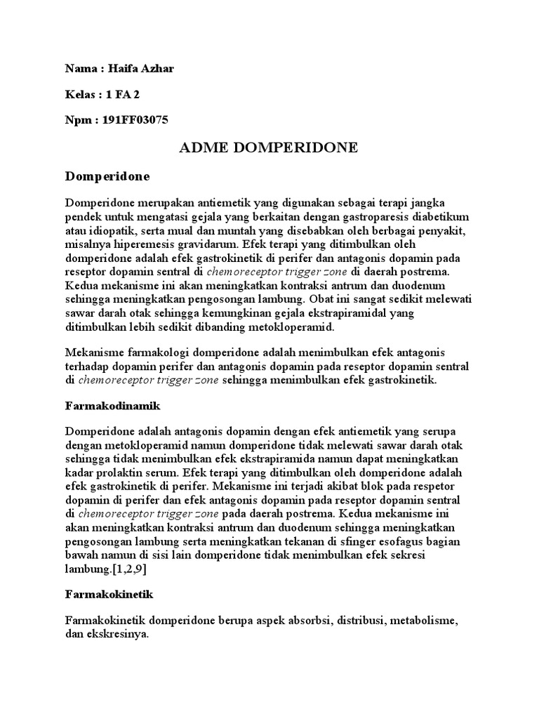 Adme Domperidone | PDF