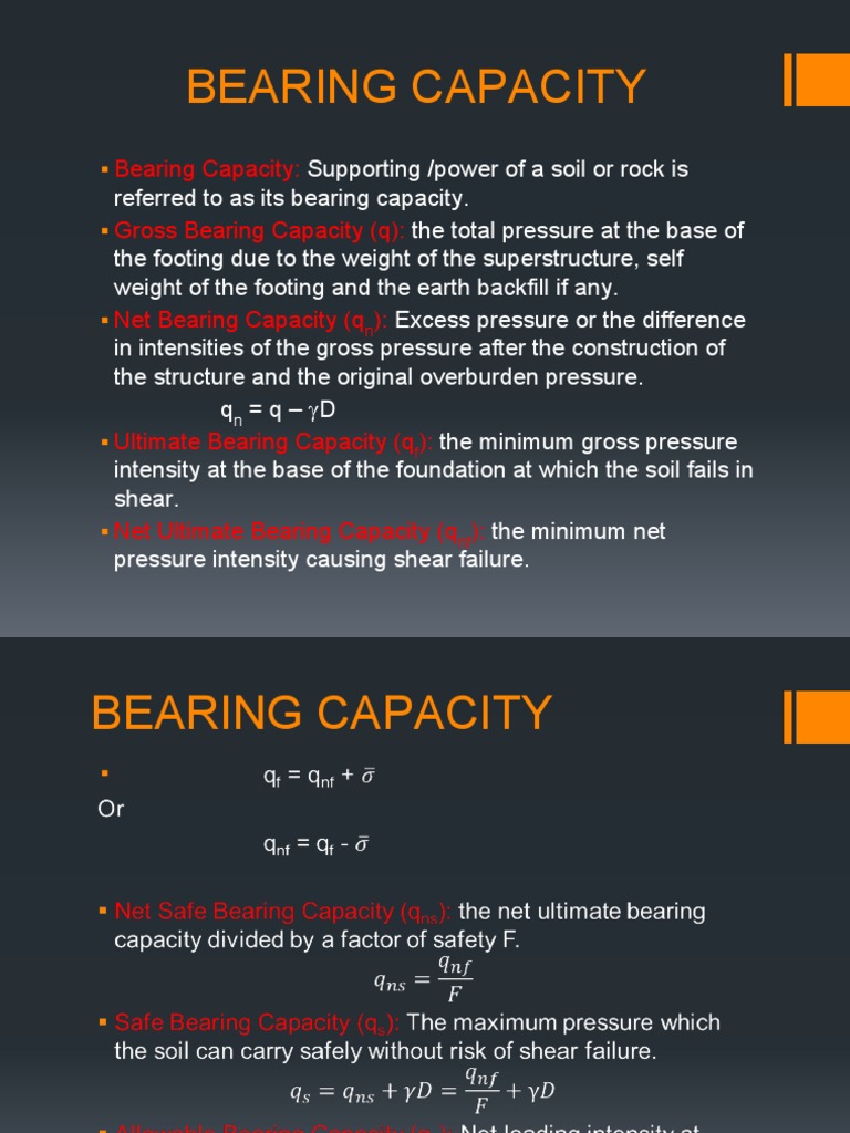 Bearing Capacity: Gross Bearing Capacity (Q) | PDF | Geotechnical ...
