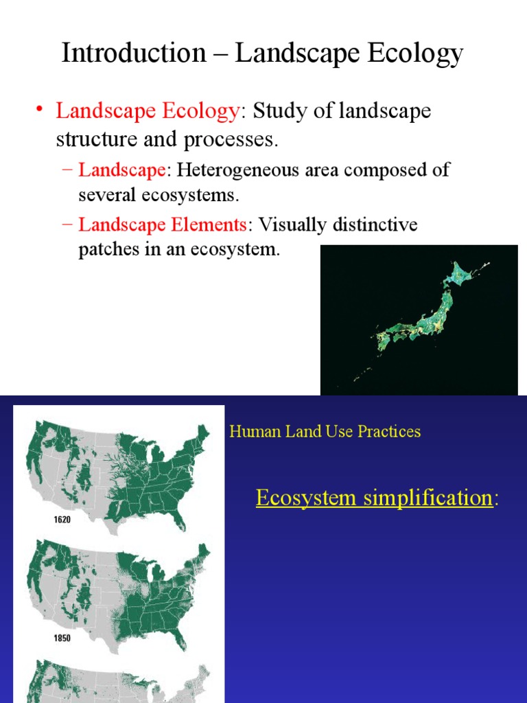 Introduction - Landscape Ecology:: Study of Landscape Structure and ...