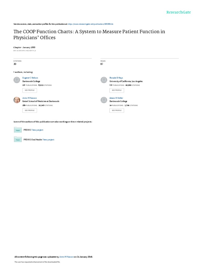 The COOP Function Charts A System To Measure Patie PDF | PDF | Validity ...