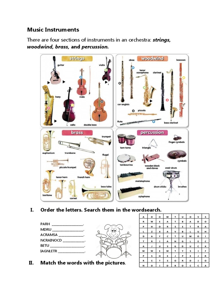 Music Instruments: Woodwind, Brass, and Percussion | PDF | Brass ...