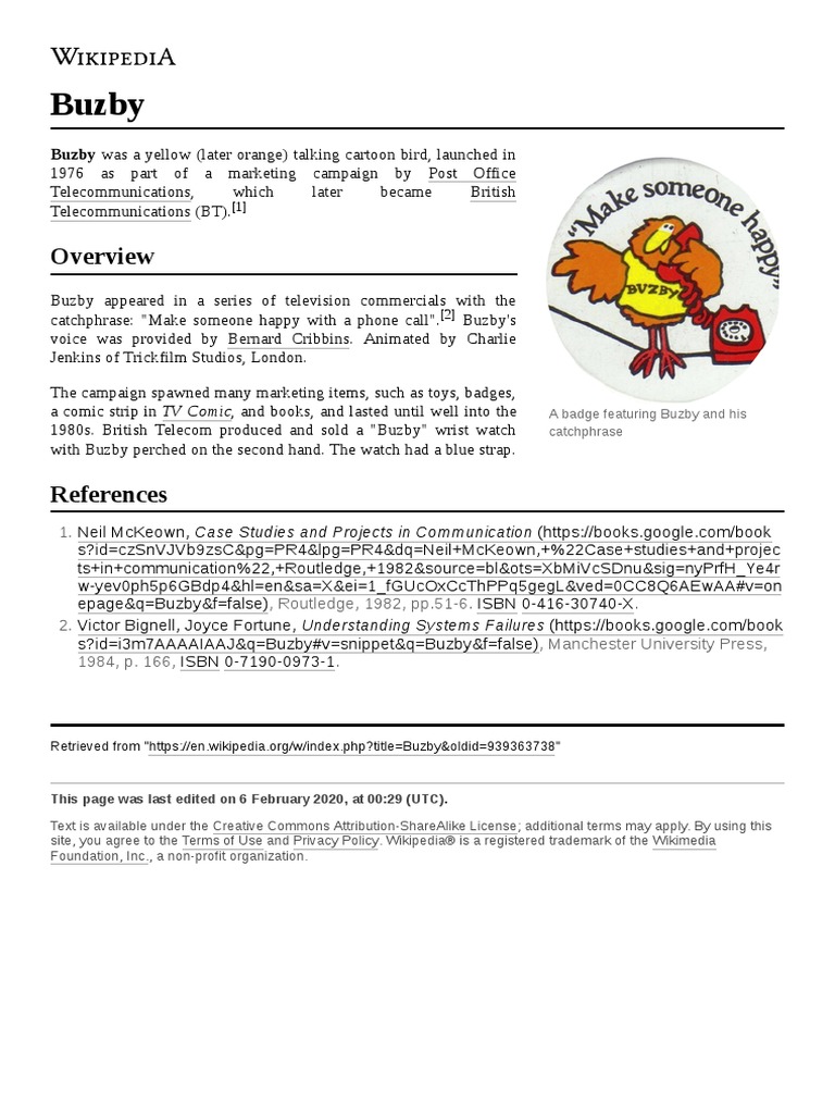 Buzby: Buzby Was A Yellow (Later Orange) Talking Cartoon Bird, Launched ...