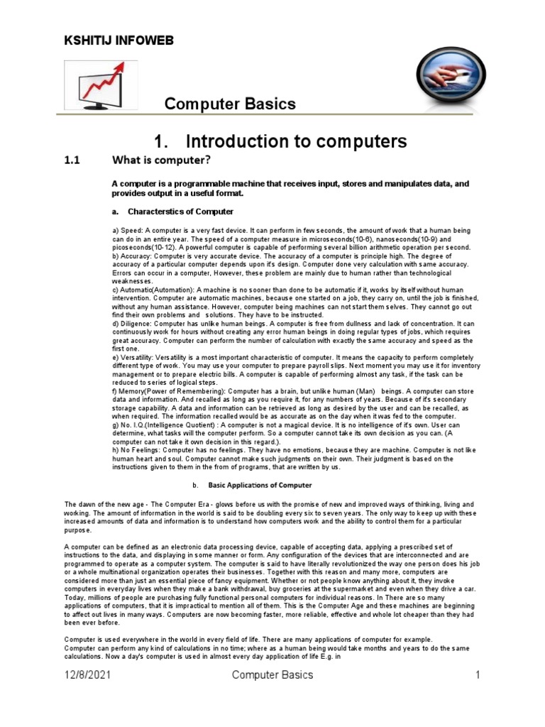 Computer Basics Handout | Download Free PDF | Random Access Memory | Operating System