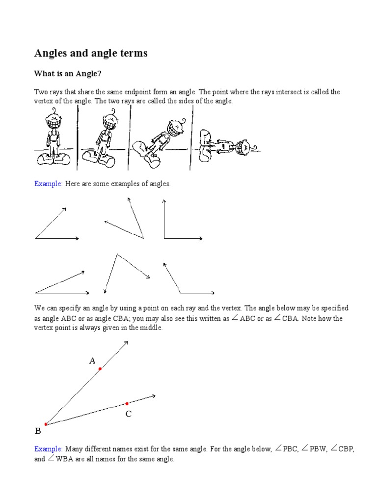 Angles and Angle Terms: What Is An Angle? | PDF | Angle | Euclidean ...