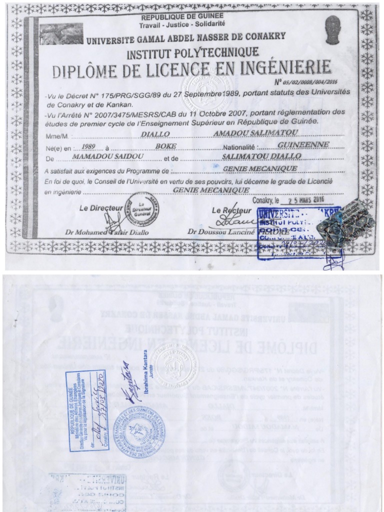 Diplôme de Licence Légalisé | PDF